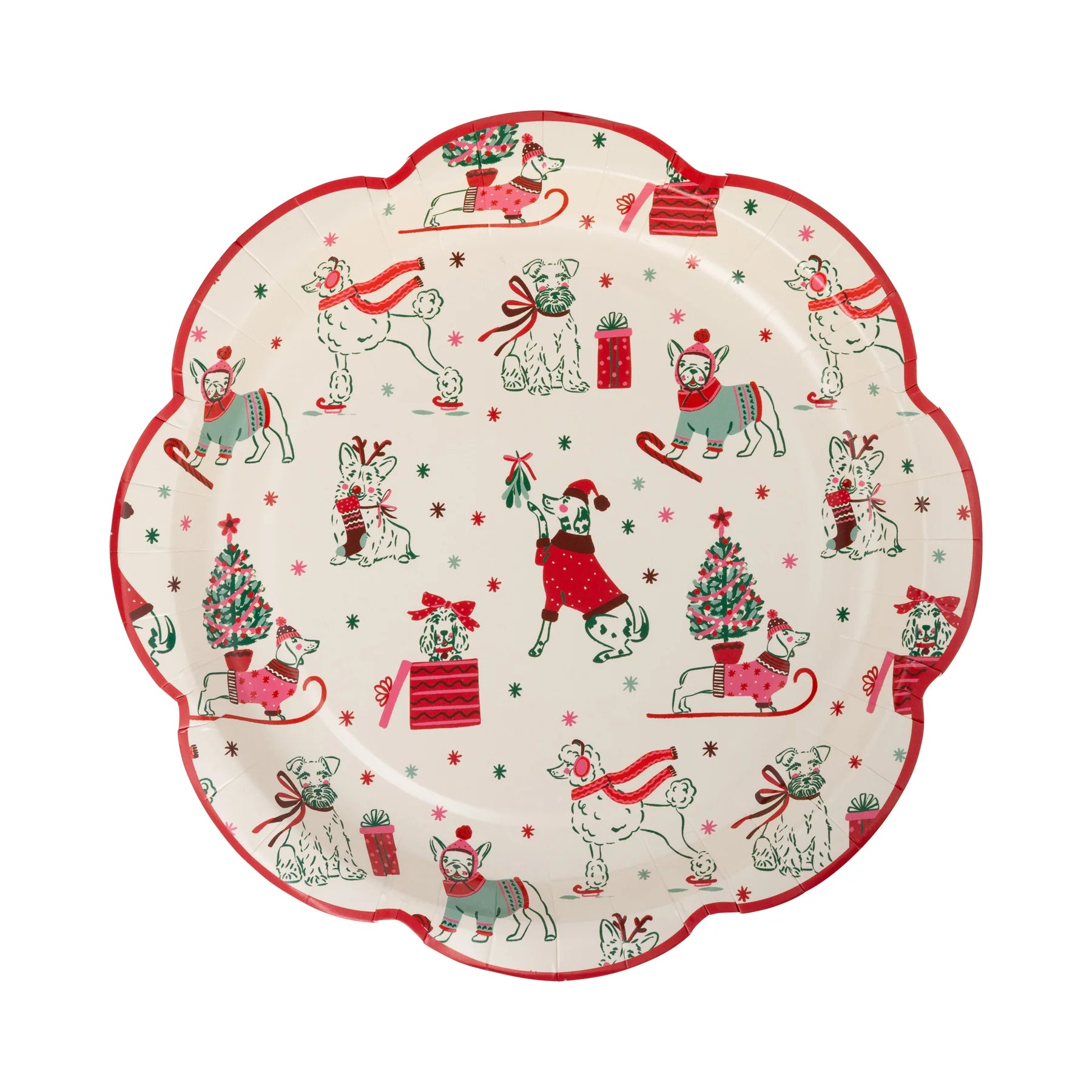 Dog Christmas Plates | Paper Christmas Plates | Christmas Dogs ...