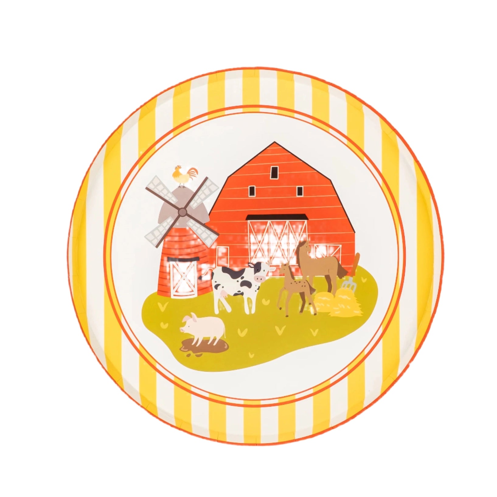 On the Farm Farm Birthday Party Plates (8ct, 10.5") – Red Barn – Moment ...